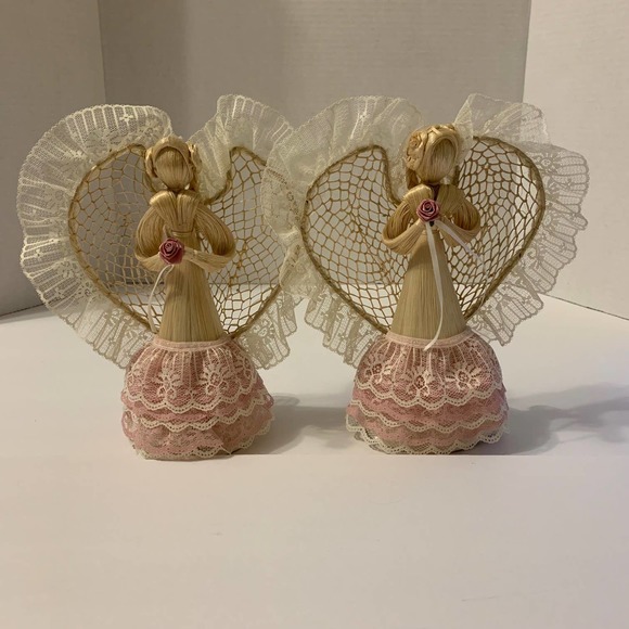 Unbranded | Holiday | Vintage Corn Silk Angels Dolls Tree Toppers Set ...